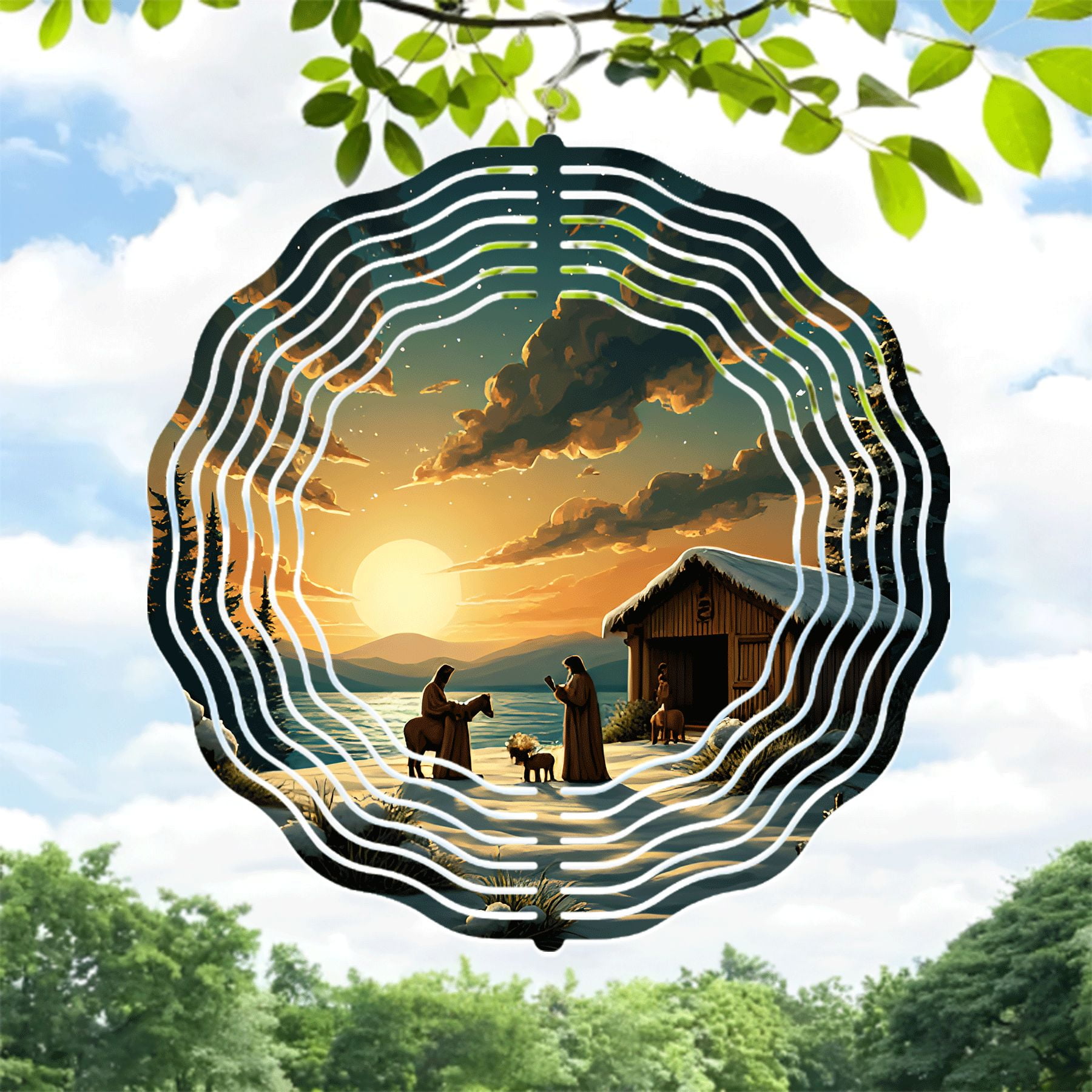 Beautiful Metal Hanging Wind Spinners with Mandala Design - Elegant ...