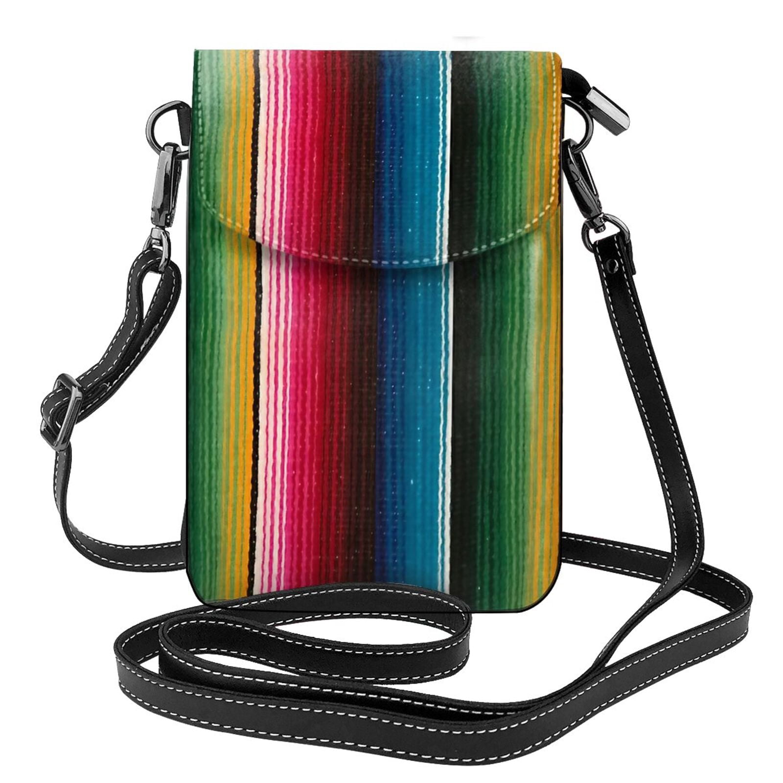 Beautiful Mexican Serape Vintage Women Soft Pu Leather Cellphone Purse ...