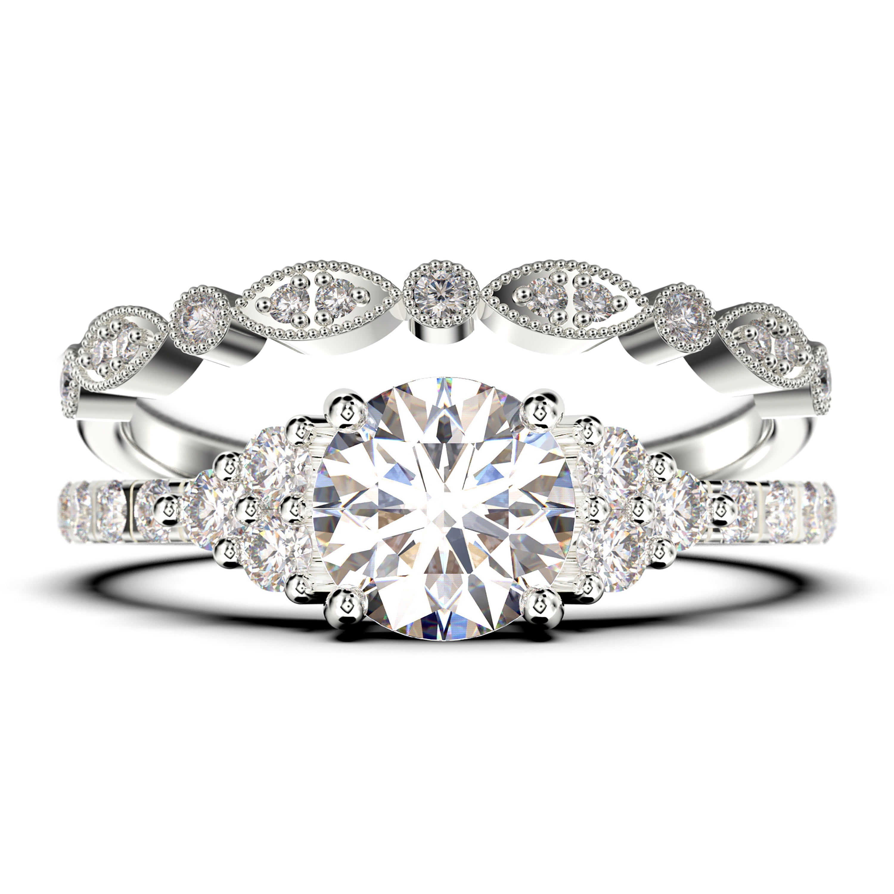 Beautiful Mid-century 1.75 Carat Round Cut Diamond Moissanite ...