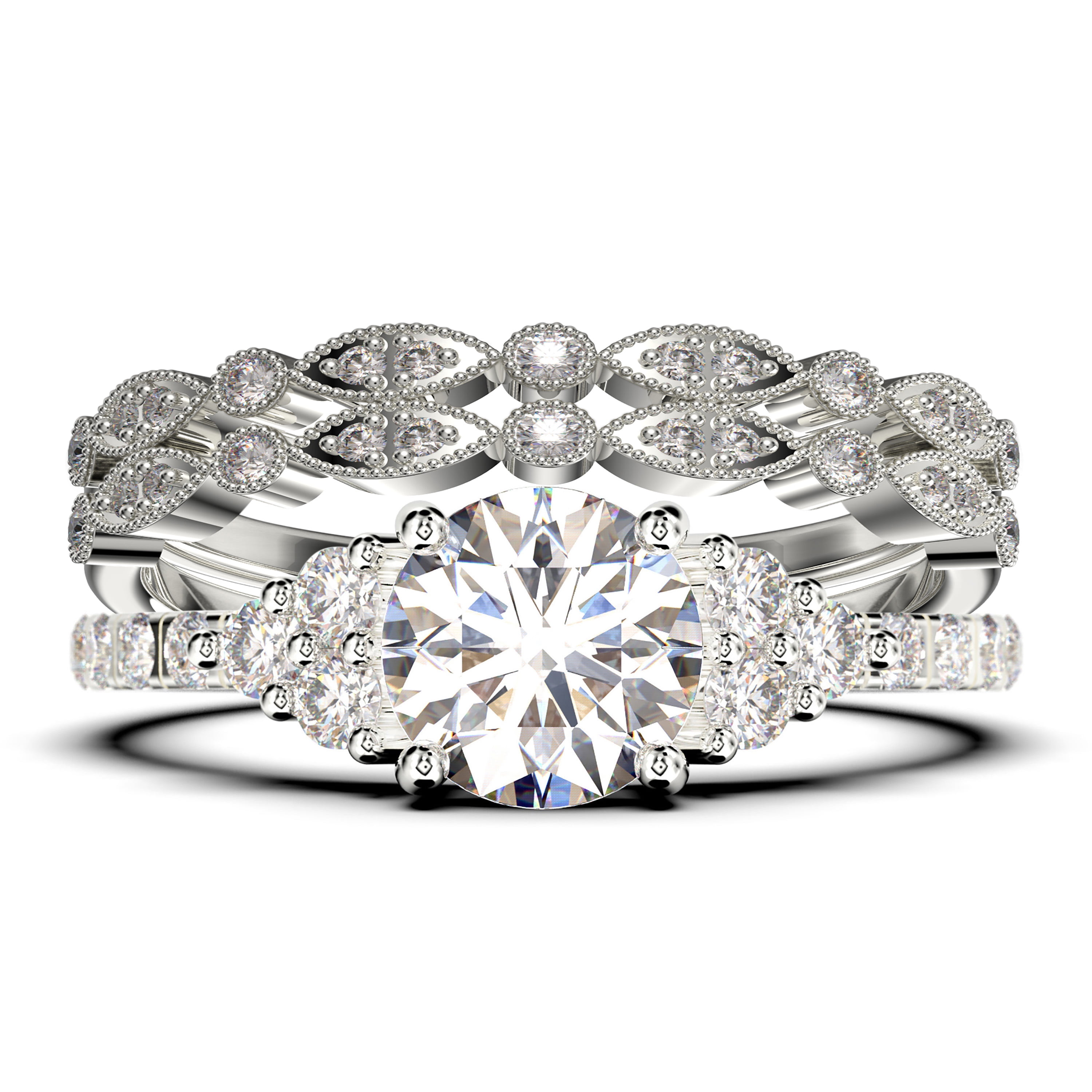 Beautiful Mid-century 2.25 Carat Round Cut Diamond Moissanite ...