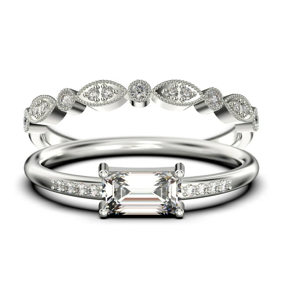 Beautiful Minimalist 1.45 Carat Emerald Cut Diamond Moissanite ...