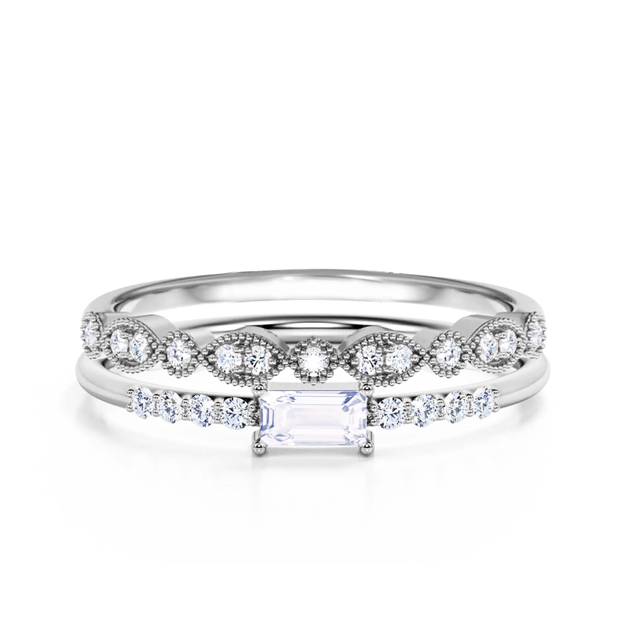 Beautiful Minimalist 1.45 Carat Emerald Cut Diamond Moissanite ...