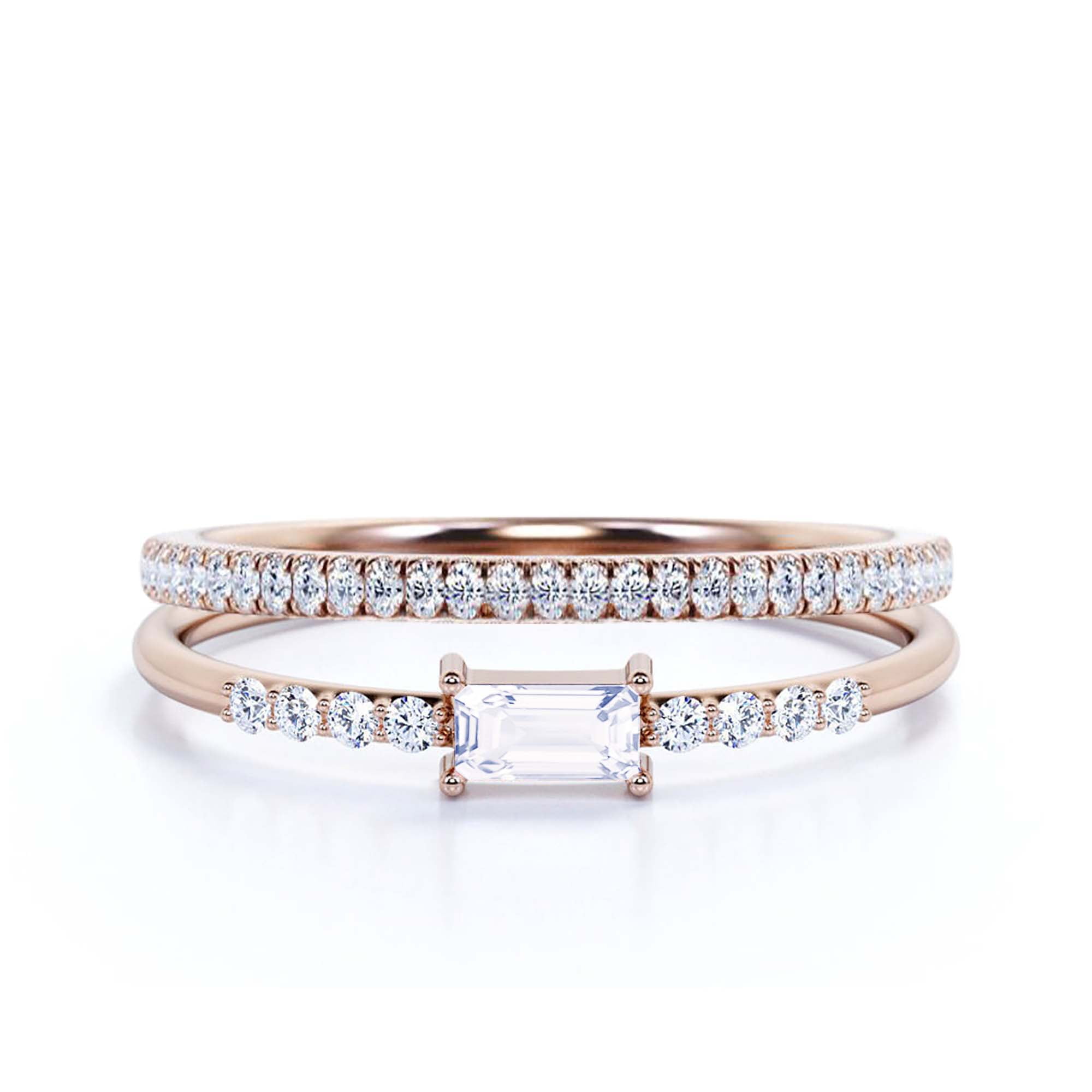 Beautiful Minimalist 1.45 Carat Emerald Cut Diamond Moissanite ...