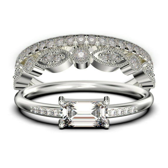 Beautiful Minimalist 1.95 Carat Emerald Cut Diamond Moissanite ...