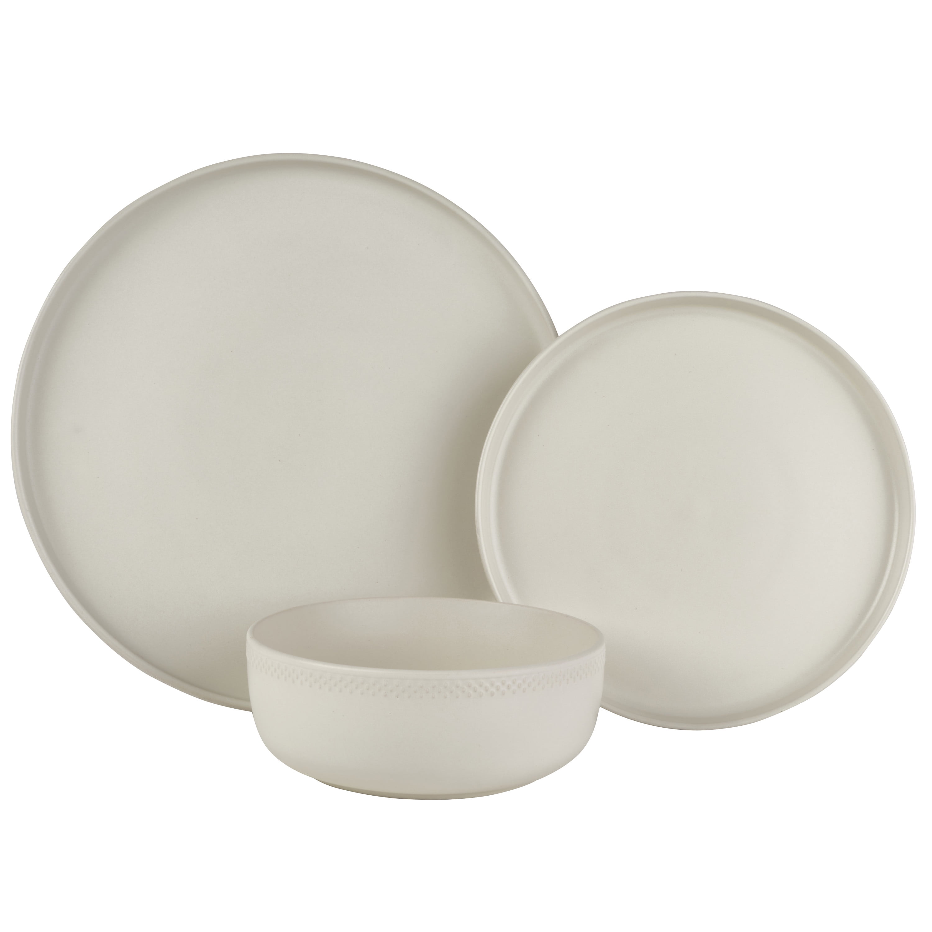 Beautiful Modern Dots 12 PC Stoneware Dinnerware Set White by Drew ...