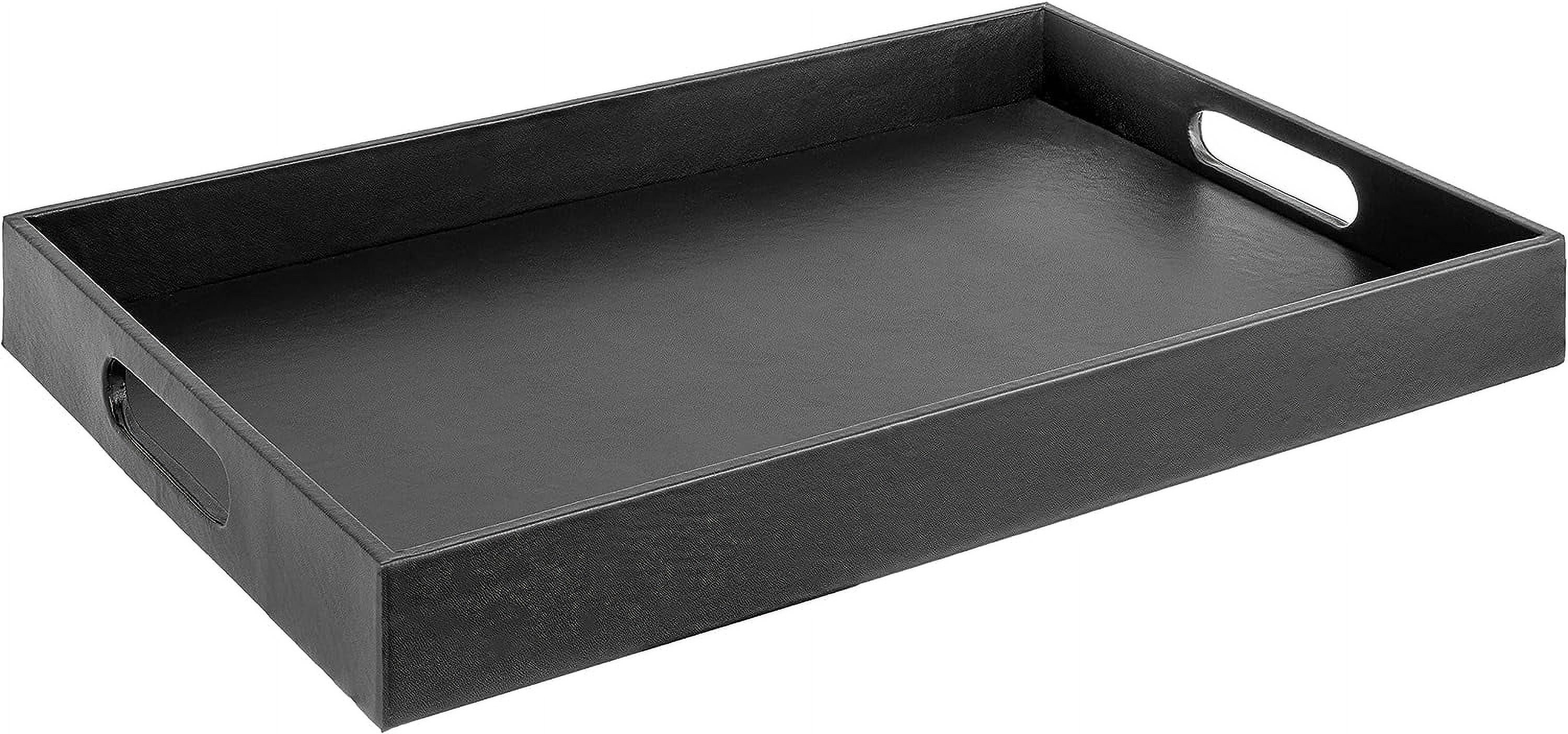 Beautiful Modern Elegant 18"x12" Rectangle Classic Black Faux Leather ...