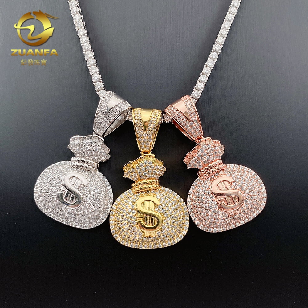 Beautiful Money Bag Pendant S925 Silver VVS Moissanite can be worn ...