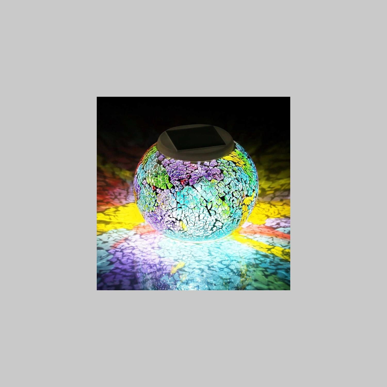 Beautiful Multi-colored Crystal Glass Globe Ball Solar Light - Stunning ...