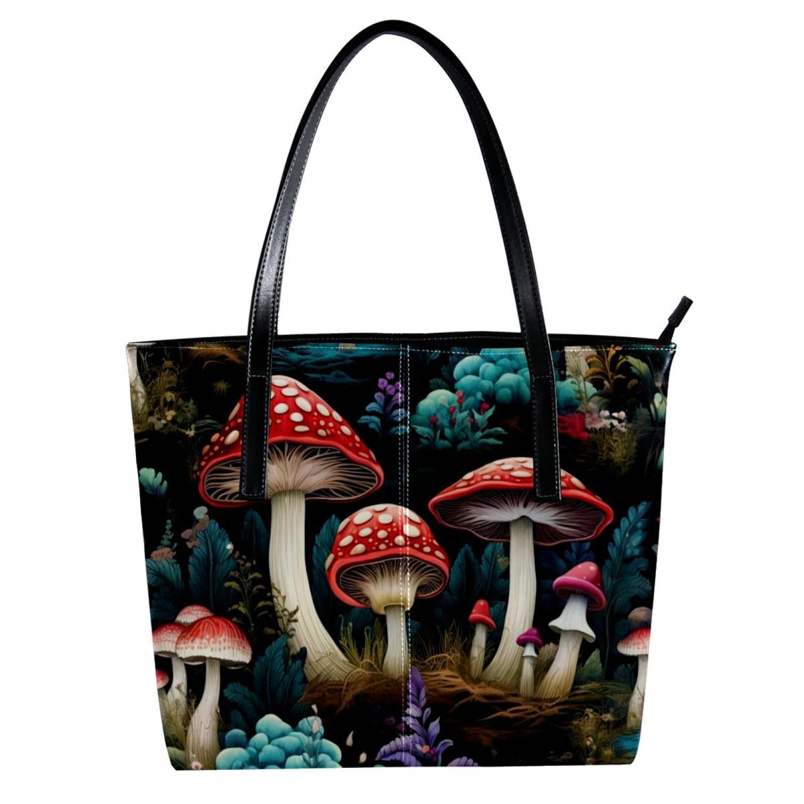 Beautiful Mushroom Leather Stitching Handbag High Quality Fashion Women ...