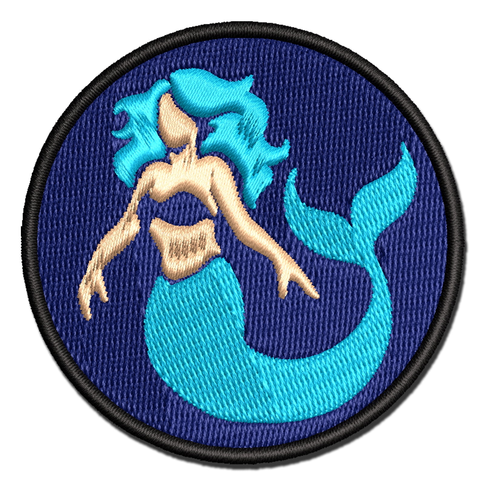 Beautiful Mythological Mermaid Applique Multi-Color Embroidered Hook ...