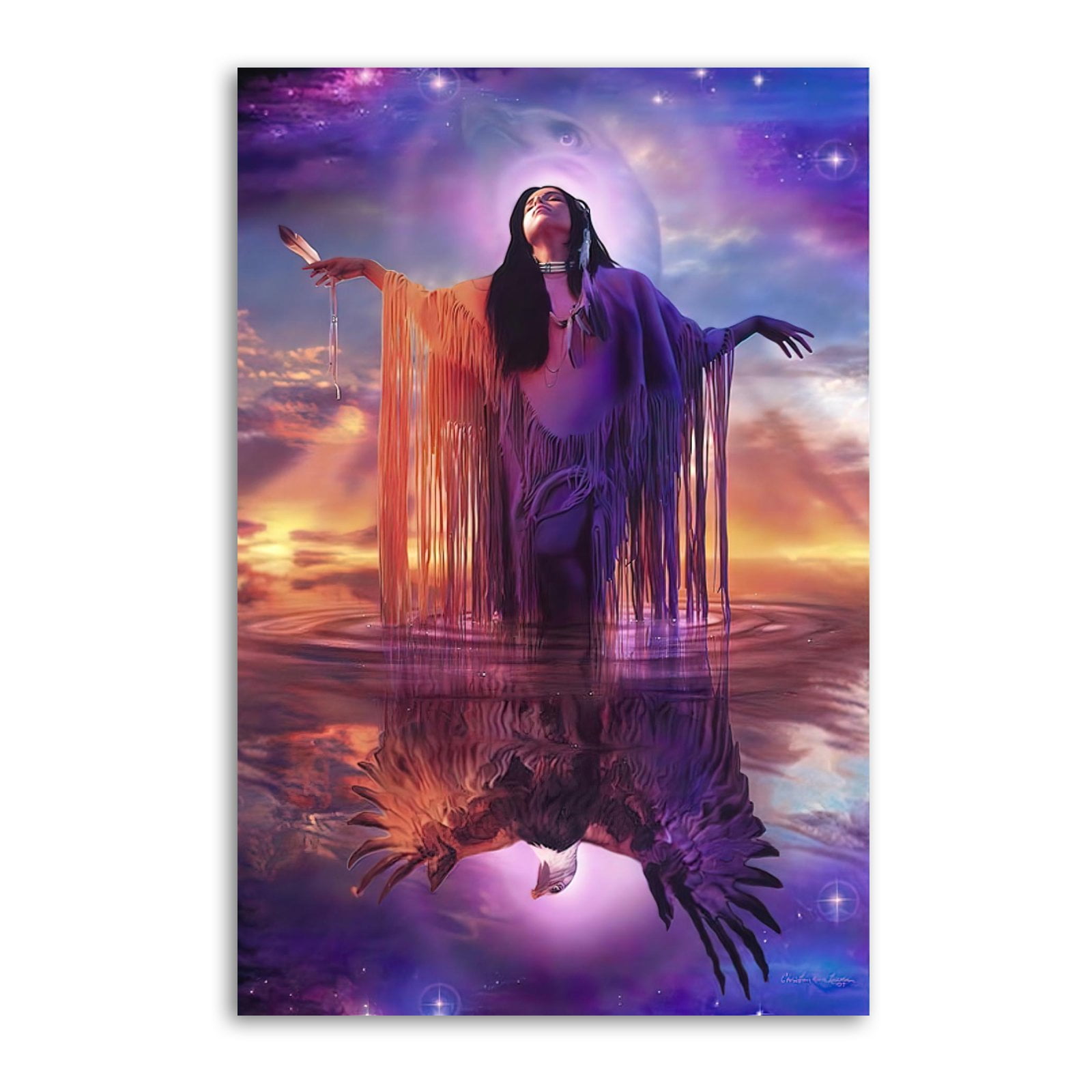 Beautiful Native American Art Wall Art Picture Painting Poster Canvas ...