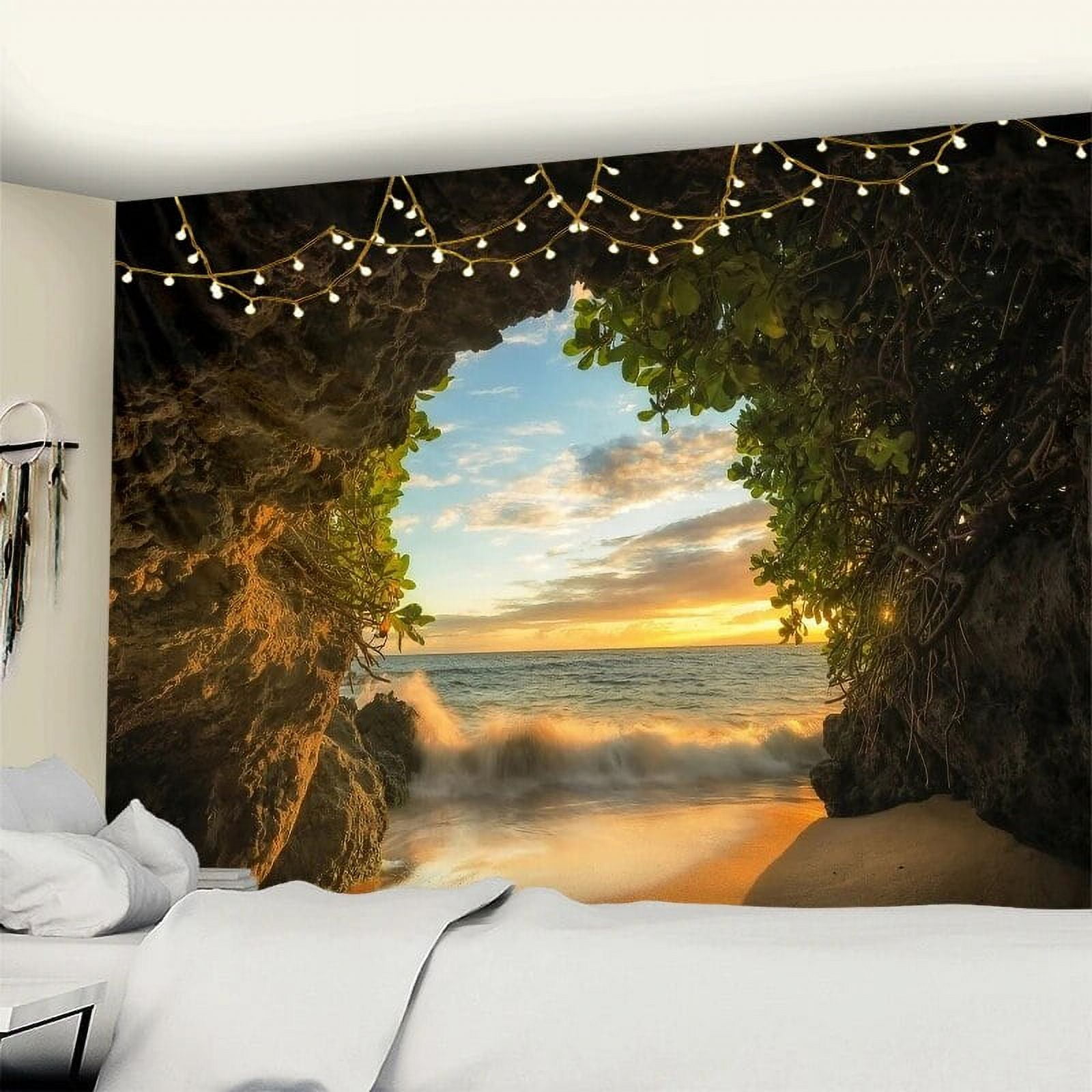 Beautiful Natural Forest Tapestry Wall Hanging Bohemian Beach Seaside ...