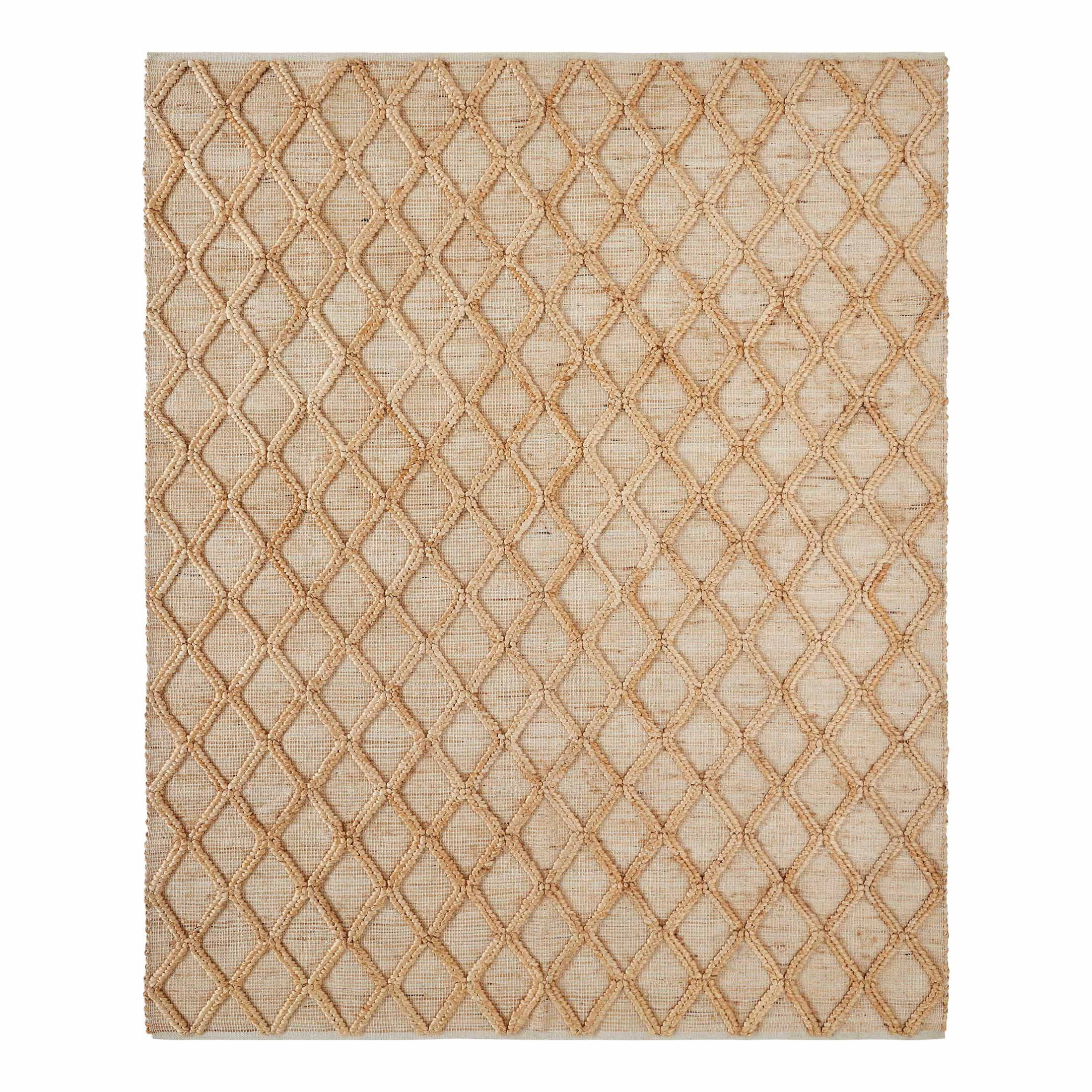Beautiful Natural Jute Trellis Diamond Indoor Area Rug by Drew ...