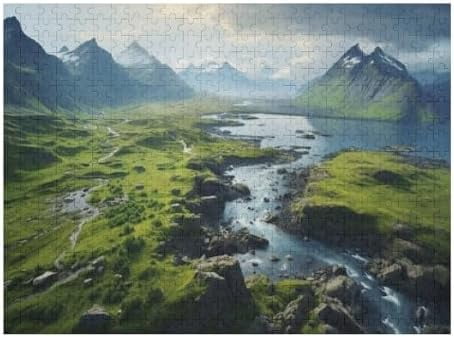 Beautiful Nature Landscape with Mountains and Lake Puzzles for Adults ...