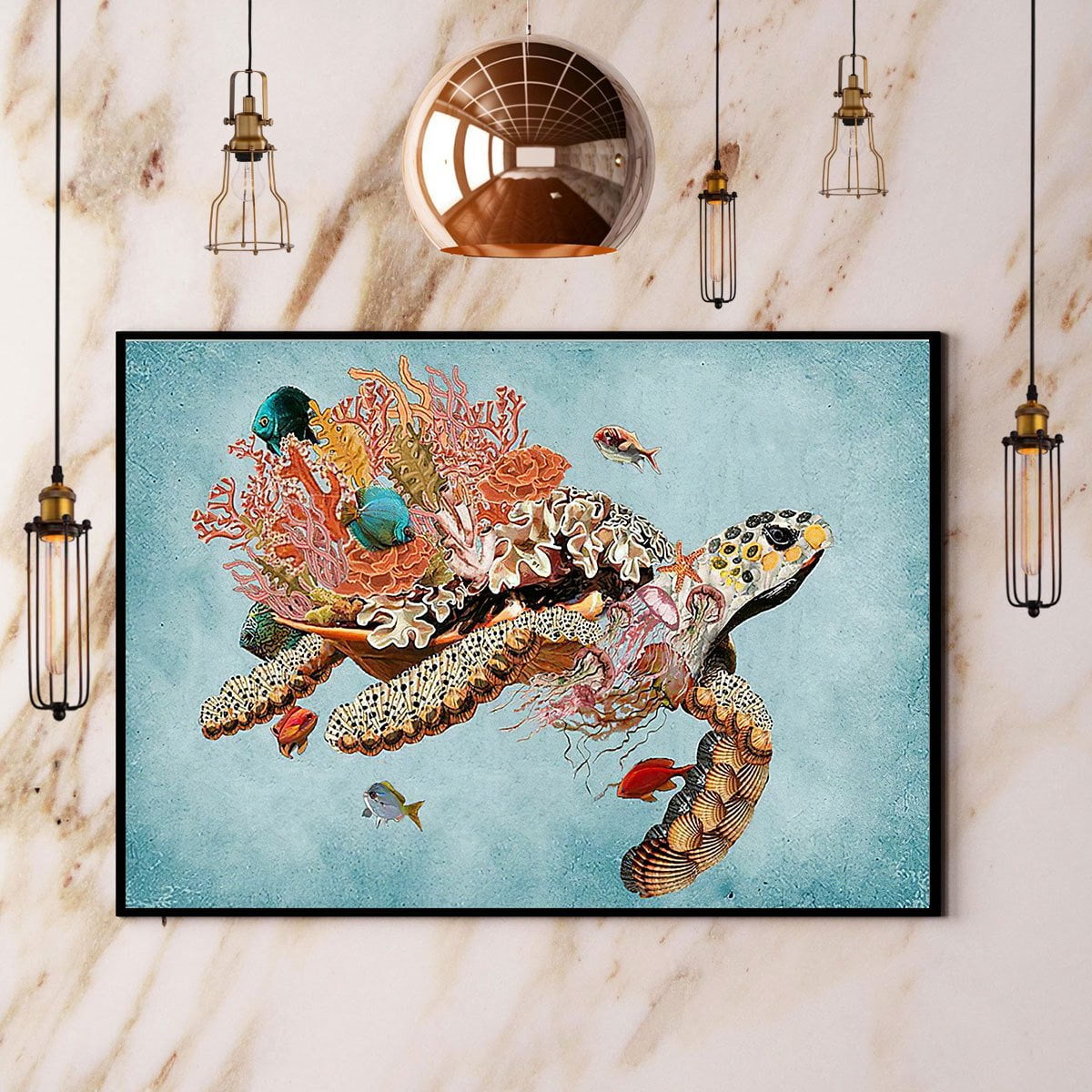 Beautiful Nature Sea Turtle Paper Poster No Frame Matte Wall Art Decor ...