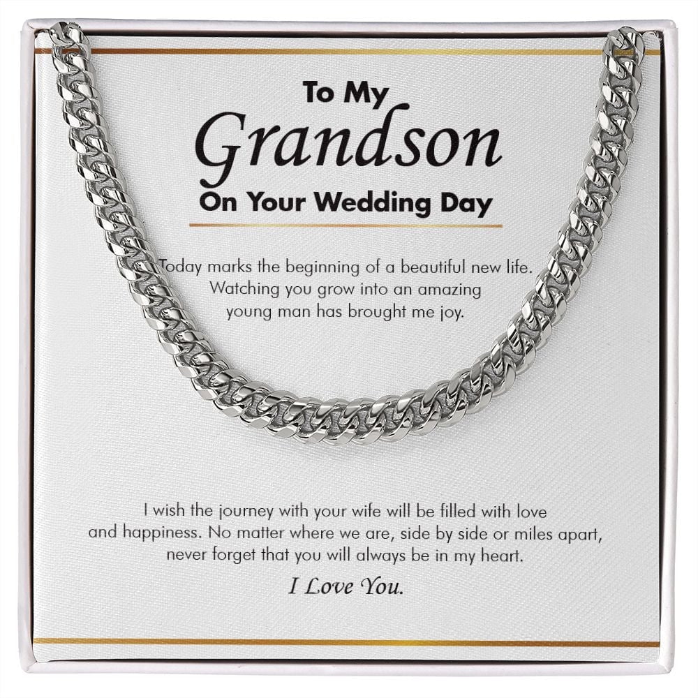 "Beautiful New Life" Grandson Wedding Necklace Gift From Grandparents ...