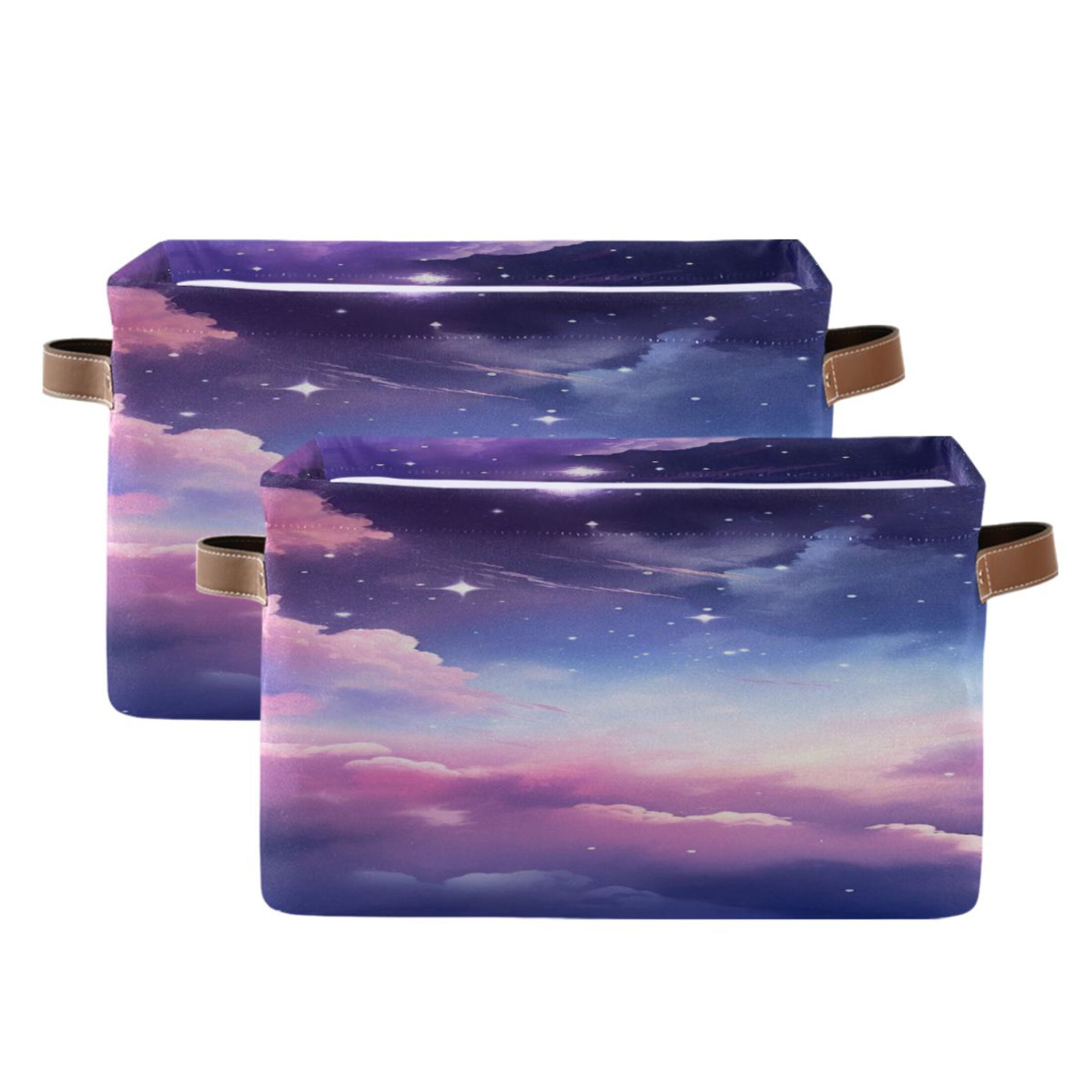 Beautiful Night Sky with Cloud Storage Bins with Handle Fabric ...