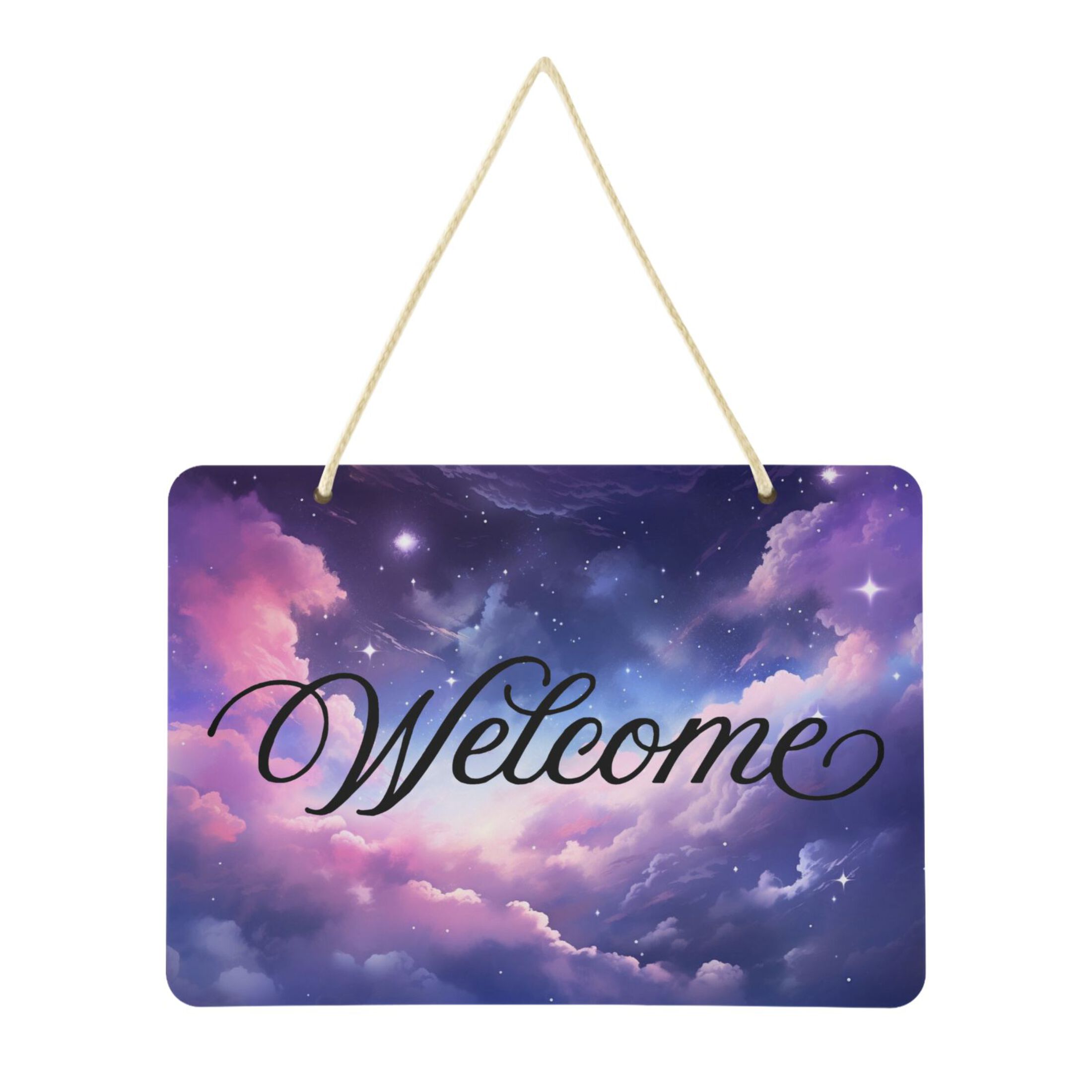 Beautiful Night Sky with Cloud Welcome Sign Front Door PVC 14x10 inch ...