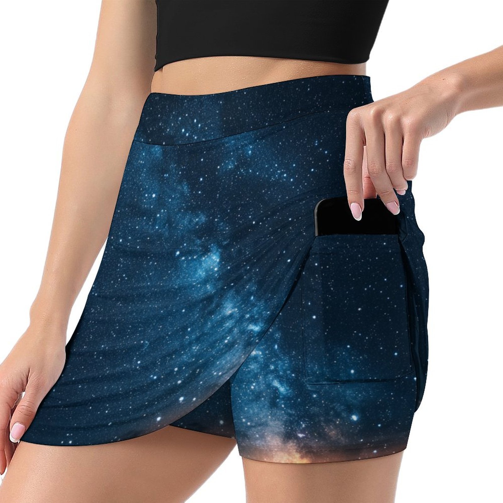 Beautiful Northern Lights Women's Shorts Non-Slip Single Pocket A-line ...