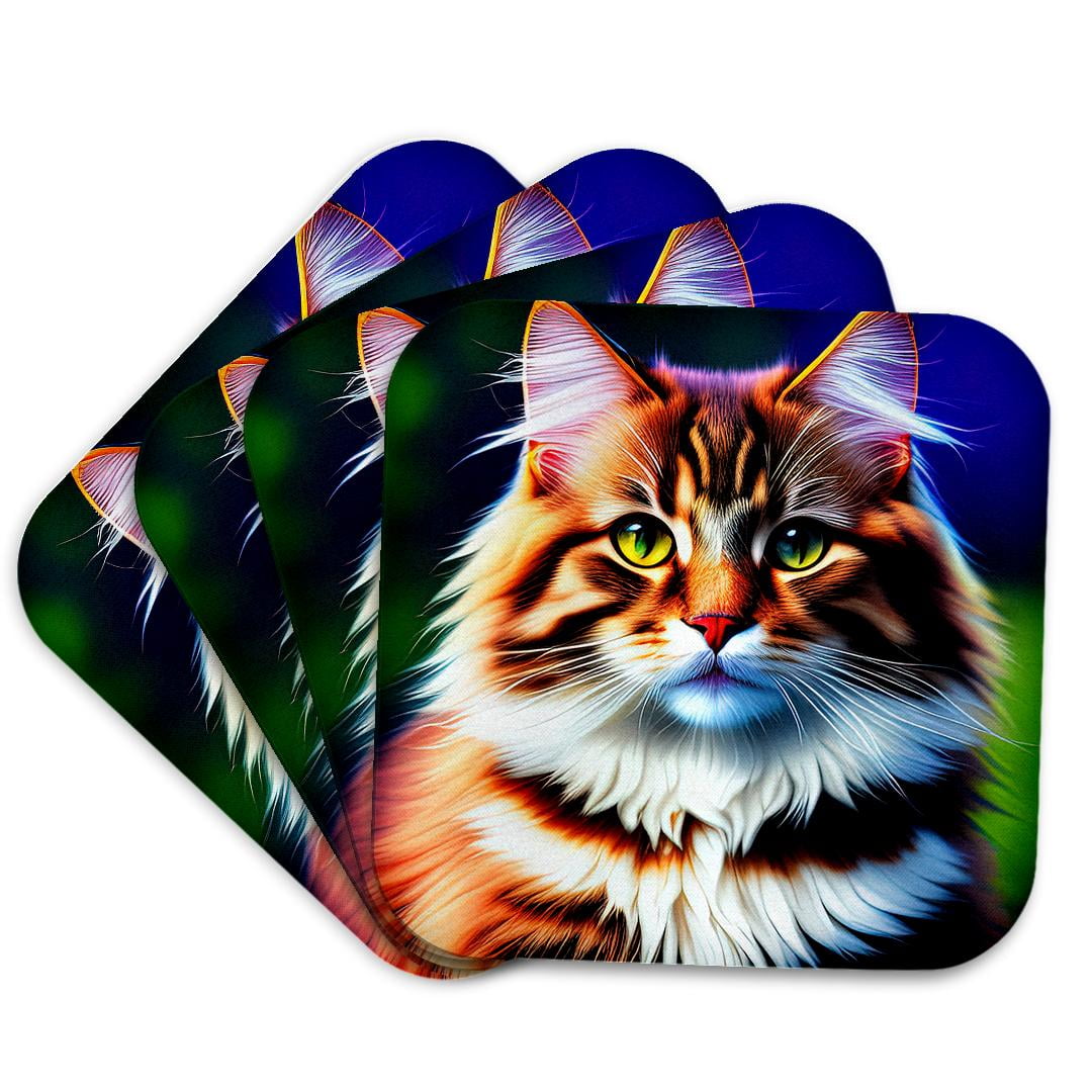 3drose, Beautiful Norwegian Forest Cat of Ginger Color. Nice Animal Art ...