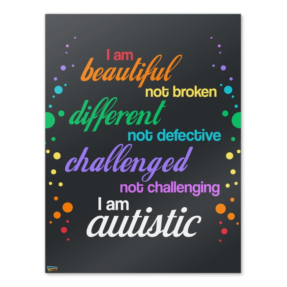 Beautiful Not Broken I Am Autistic Autism Home Business Office Sign ...
