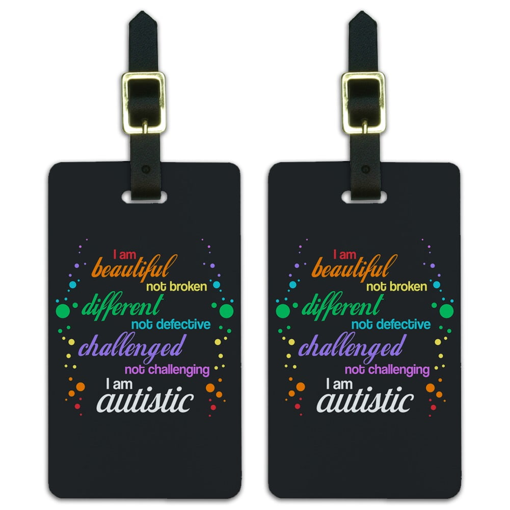 Beautiful Not Broken I Am Autistic Autism Luggage ID Tags Suitcase ...