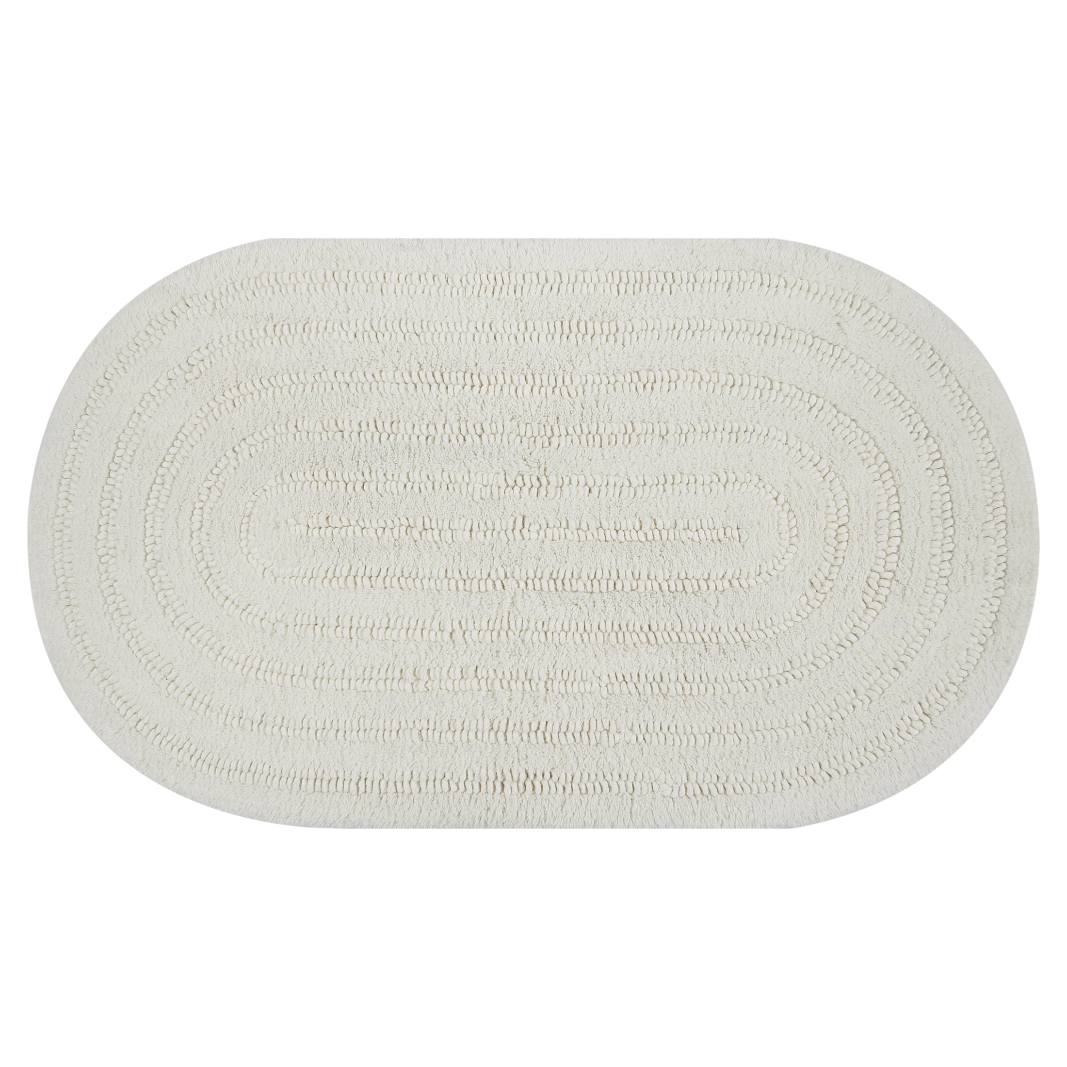 Beautiful Oval Cotton Bath Rug by Drew Barrymore, Off White, 20" x 34 ...