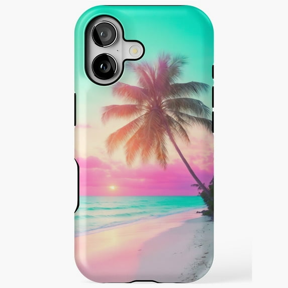 Beautiful Palm Tree Pink Pastel Beach Compatible Phone Case for iPhone ...