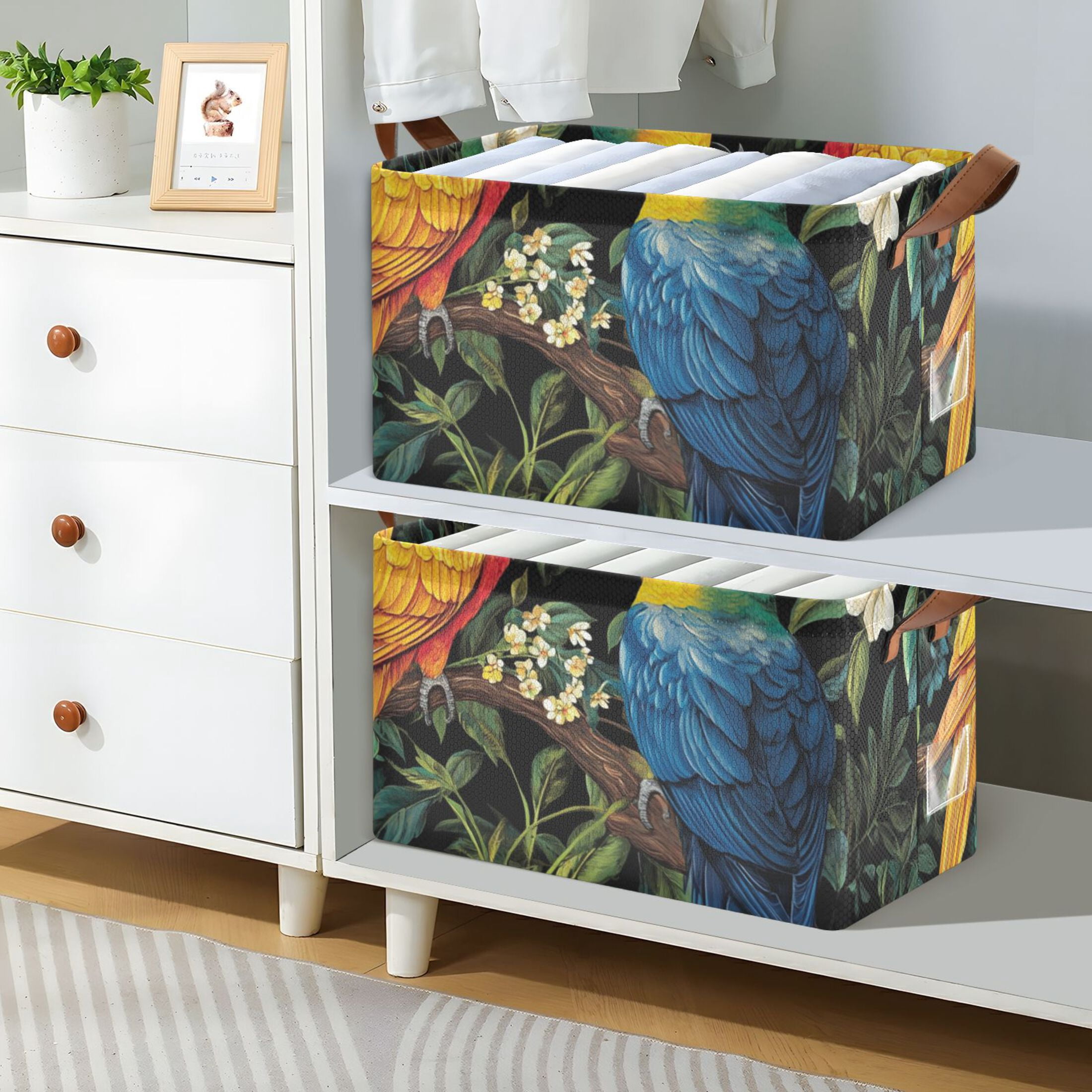 Beautiful Parrots Foldable Storage Large Fabric Storage Baskets ...