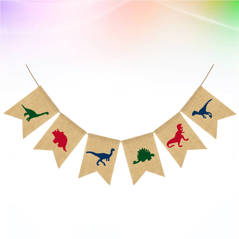Beautiful Party Decoration Bunting Flag Colorful Dinosaur Banner ...