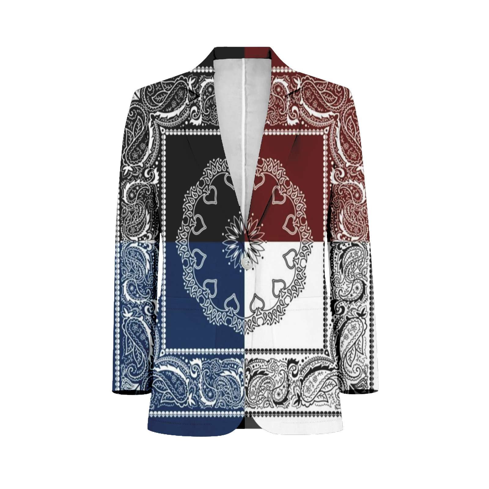 Beautiful Pattern Paisley Bandana Mens Suits Shawl Collar Slim Fit Suit ...