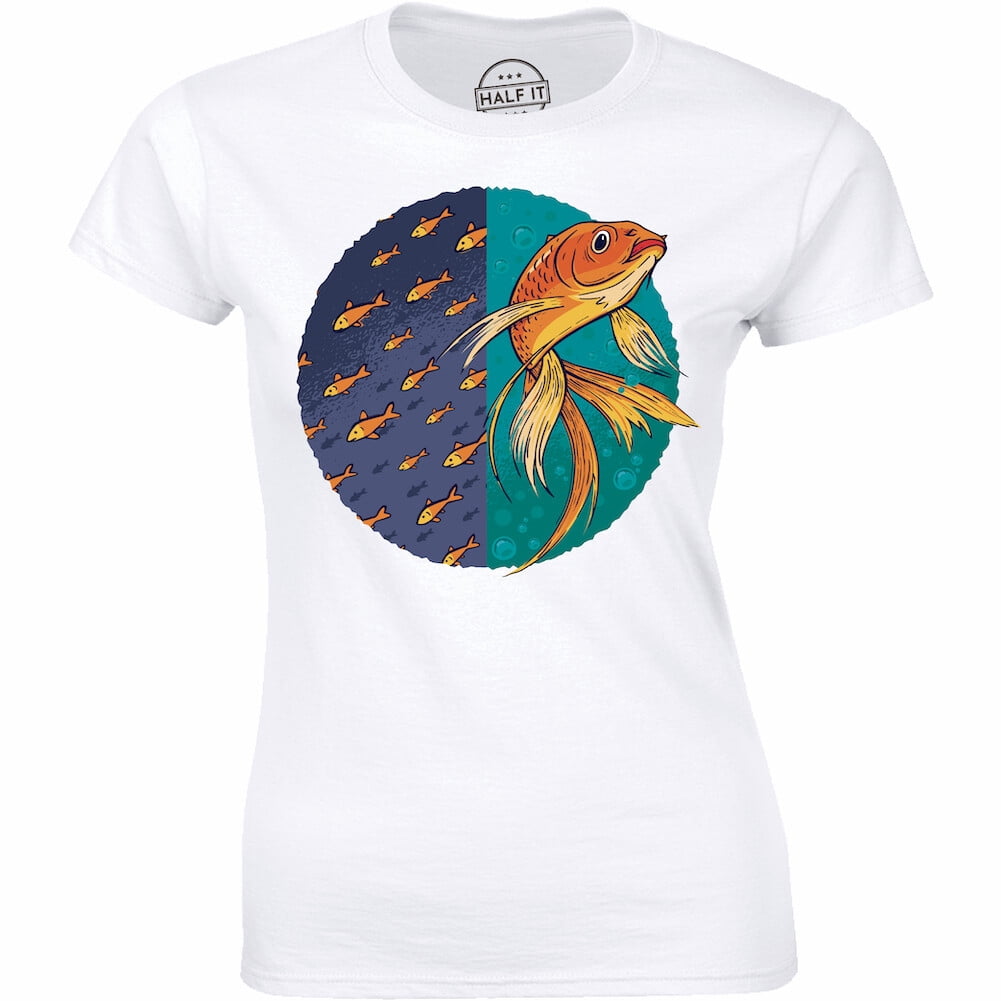 Beautiful Peaceful Golden Fishes Women's T-shirt Idea Tee - Walmart.com
