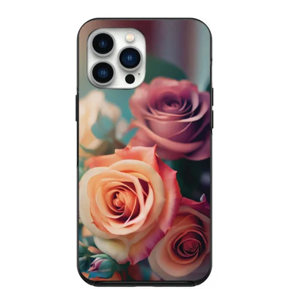 Beautiful Peach and Pink Roses Floral Design Phone Case for 17 16 15 14 ...