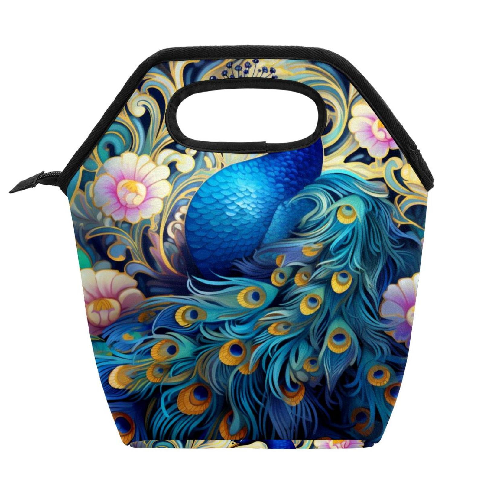 Beautiful Peacock Birds Large Capacity Lightweight Printed Insulated ...