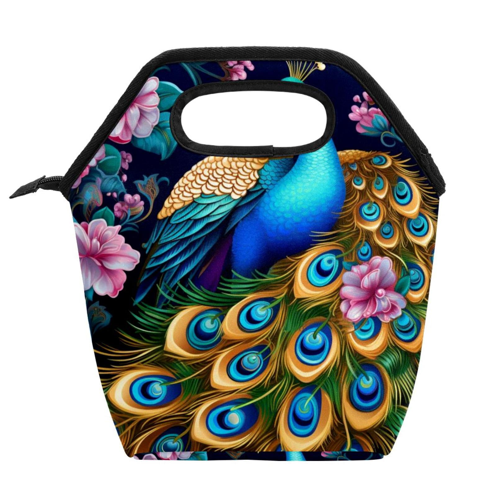 Beautiful Peacock Birds Large Capacity Lightweight Printed Insulated ...