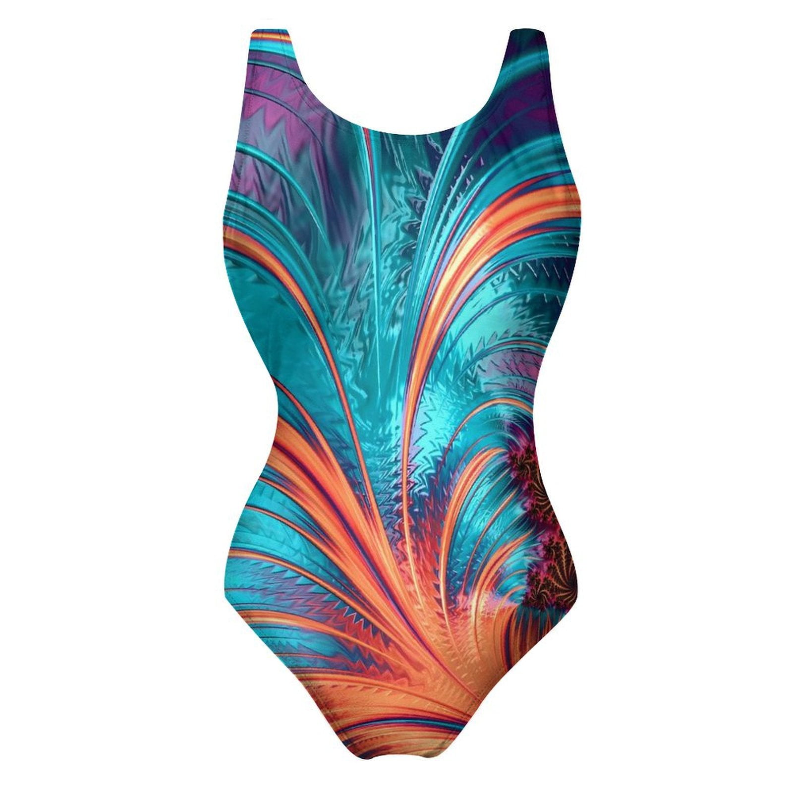 Beautiful Peacock Feather Swimsuit Sexy Animal Print One Piece Swimwear ...