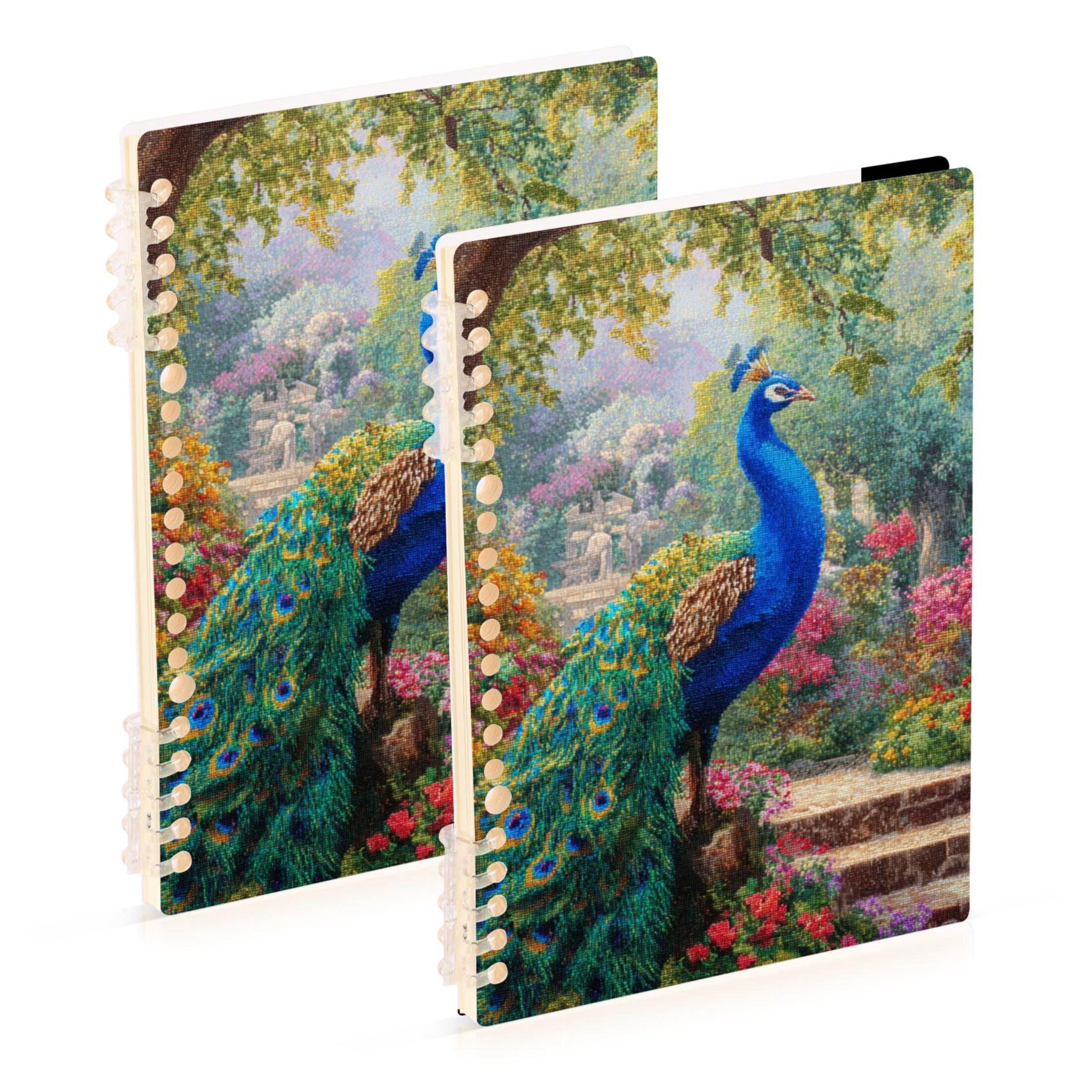 Beautiful Peacock in Garden Notebook Detachable Coil Notebook Diary ...