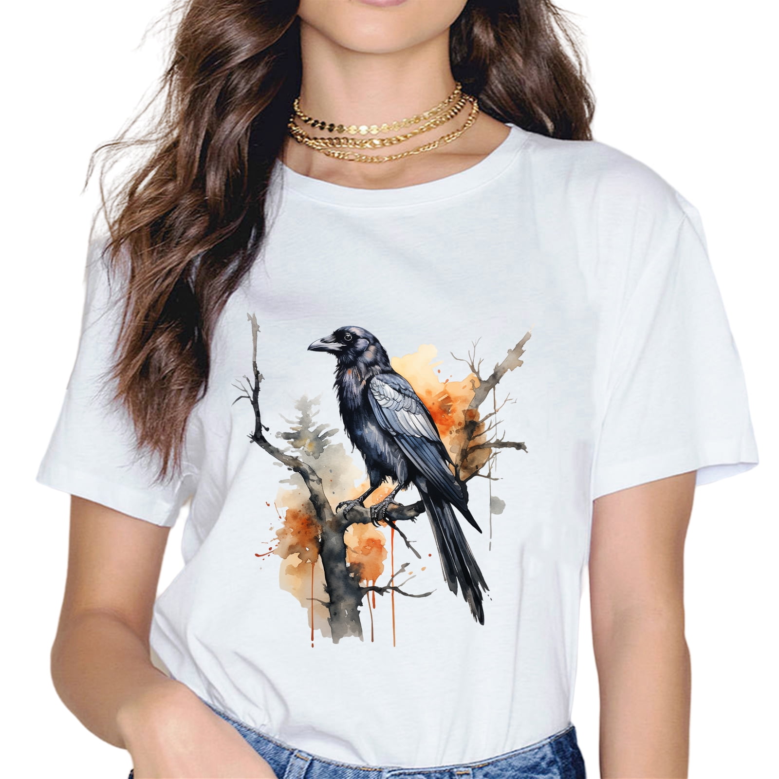 Beautiful Pictures Of Crow On A Tree Raven T-Shirt - Walmart.com