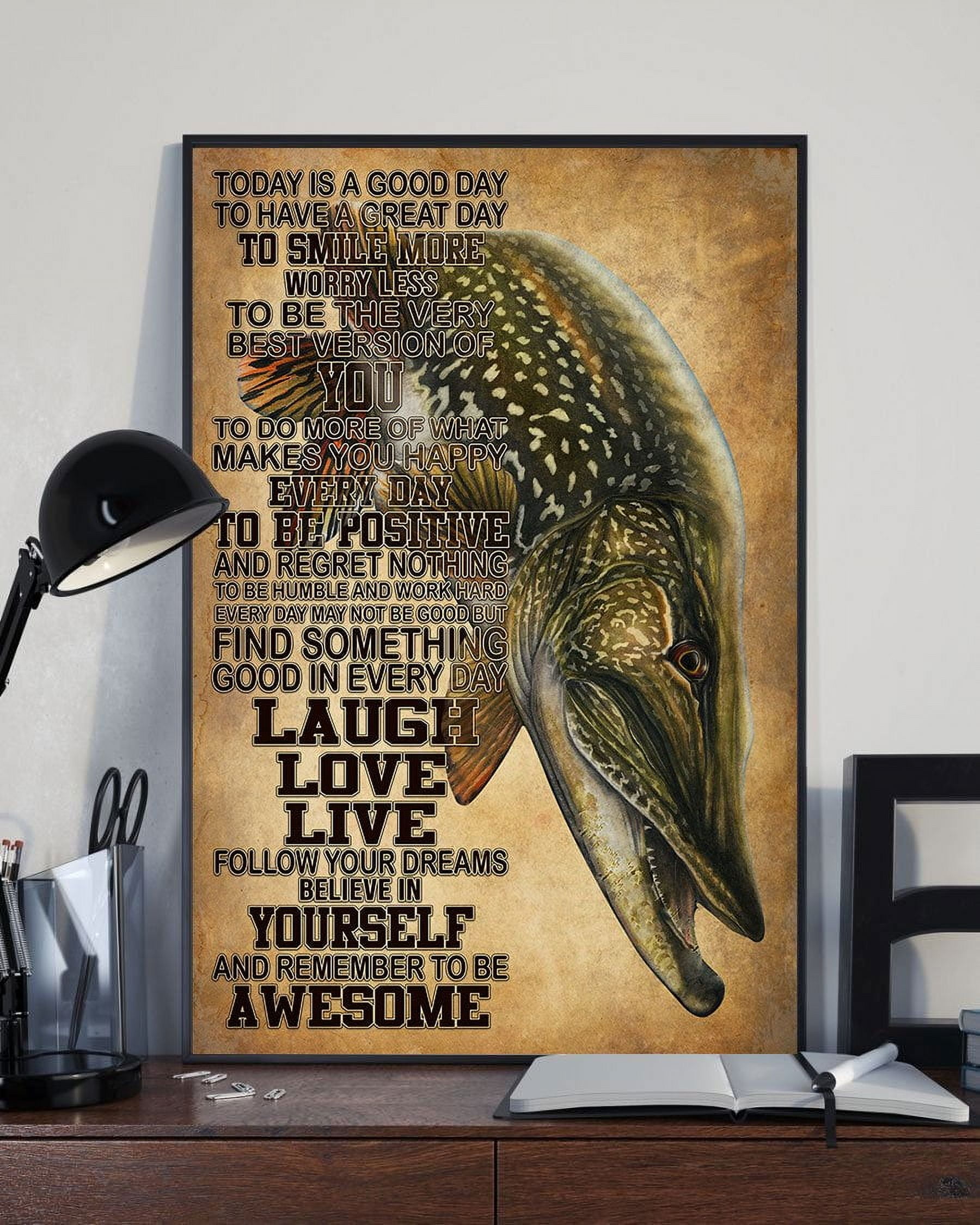 Beautiful Pike Fishing Art Poster Matte Wall Art Decor 16 x 24 Inch ...