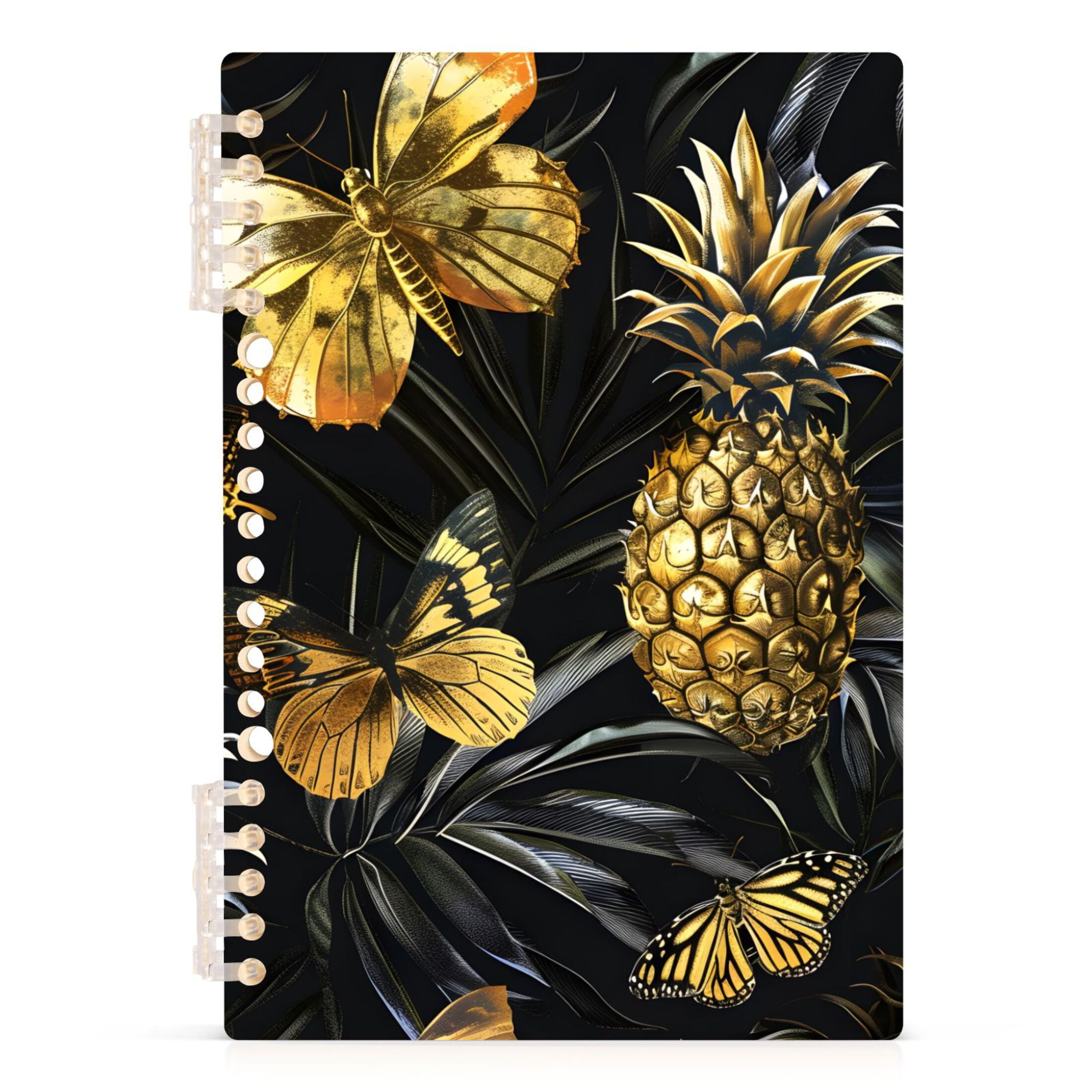 Beautiful Pineapples and Butterflies Spiral Journal Notebook College ...
