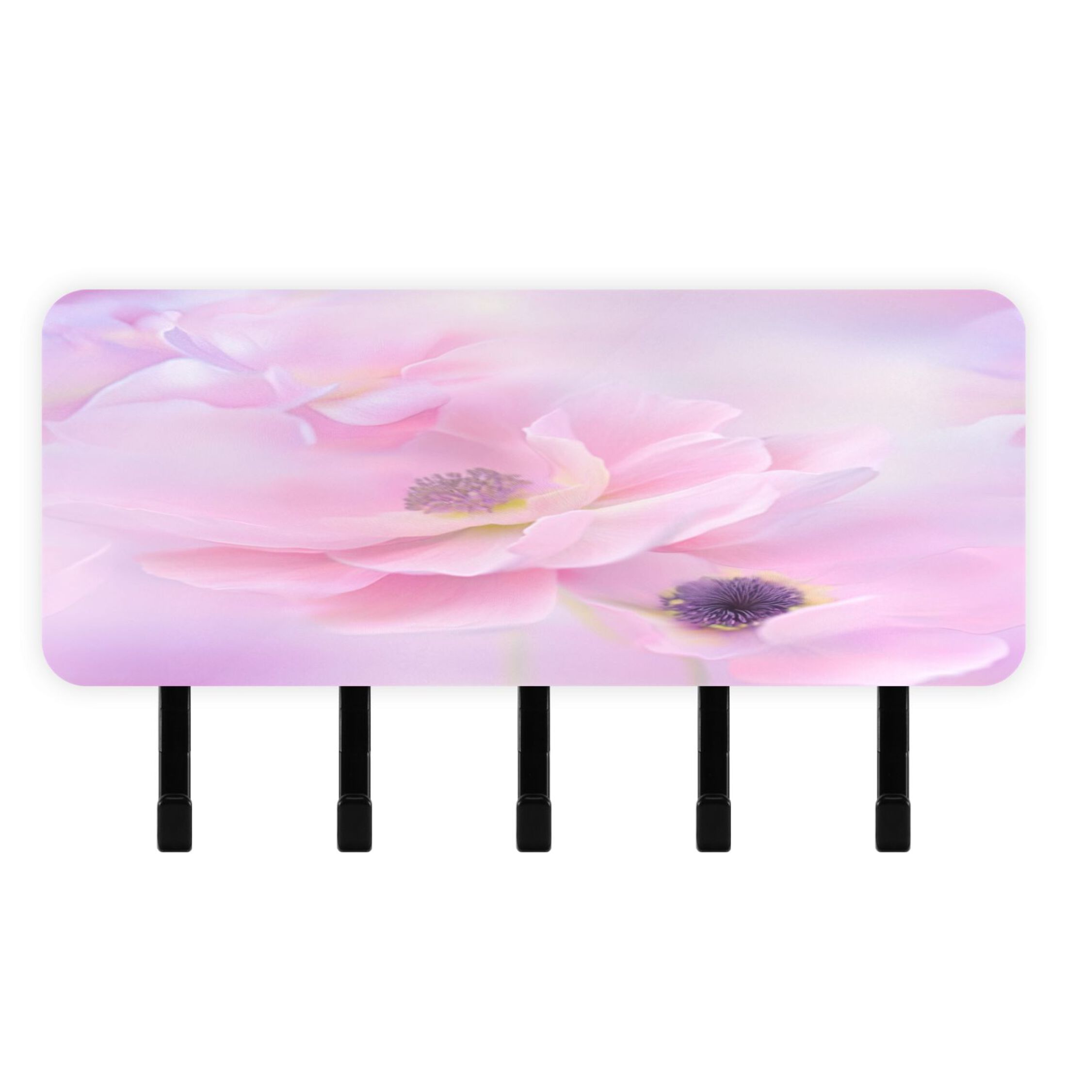 Beautiful Pink Anemone Flower Key Holder for Wall Mail Holder Organizer ...
