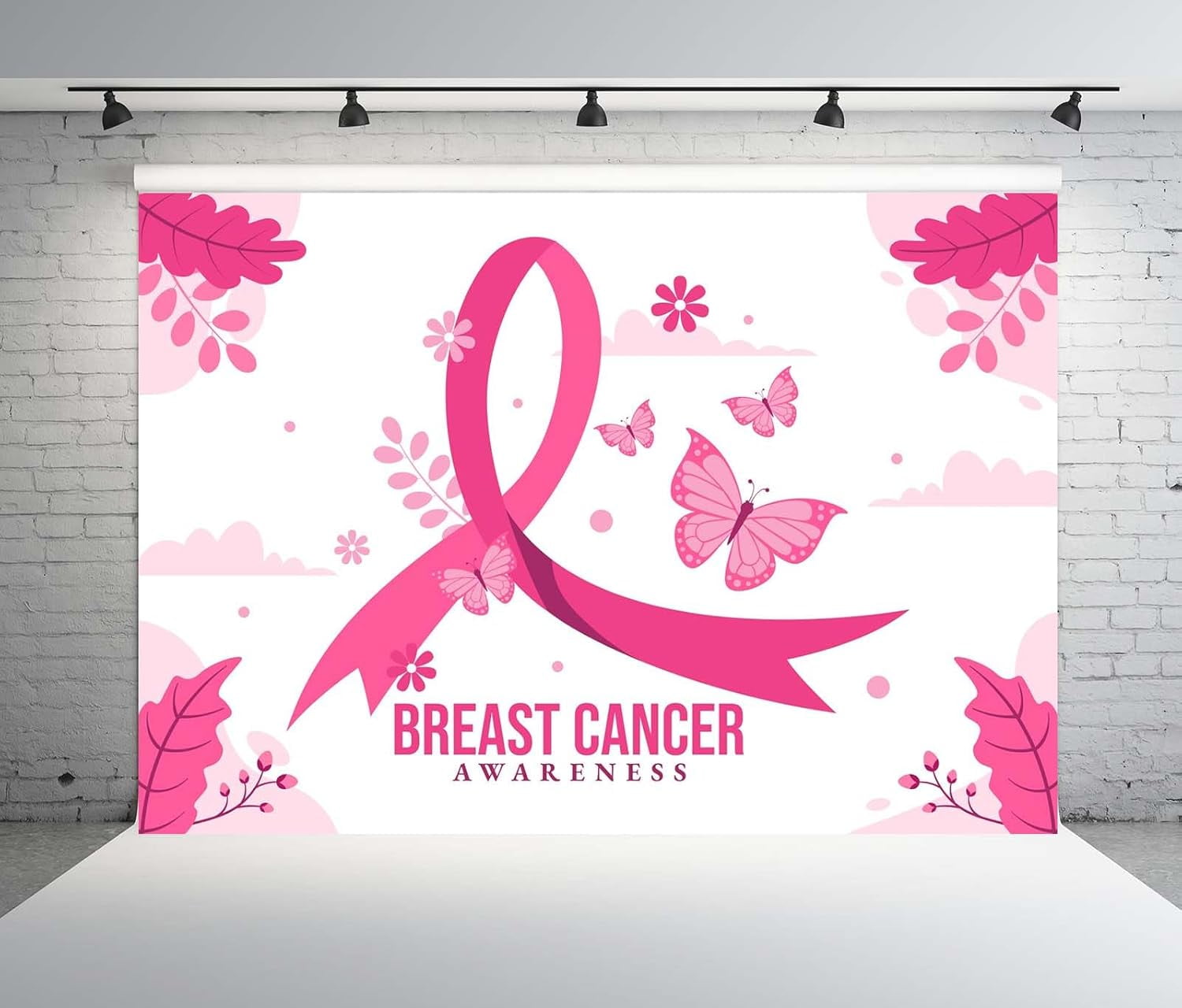 Beautiful Pink Breast Cancer Awareness Backdrop Ribbon Party ...