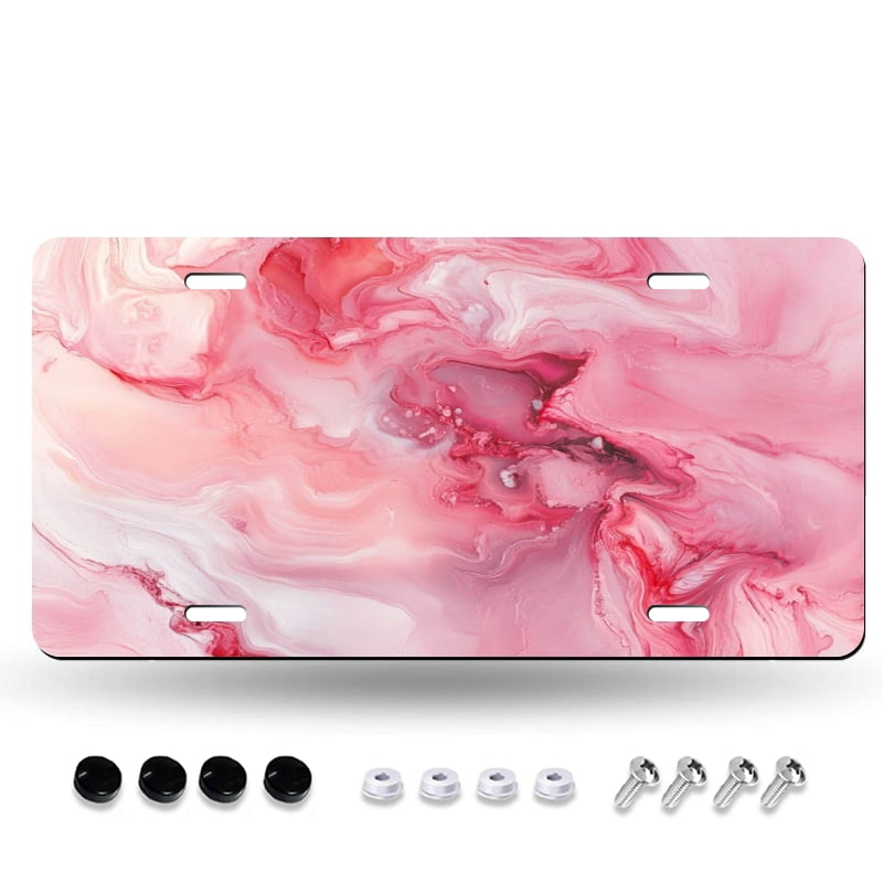 Beautiful Pink - Fluid Art License Plate Frame, Decorative Novelty ...