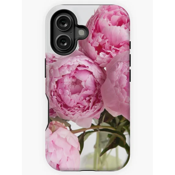 Beautiful Pink Peonies Case for iPhone 11 to 16 Pro Max – Soft Elegant ...