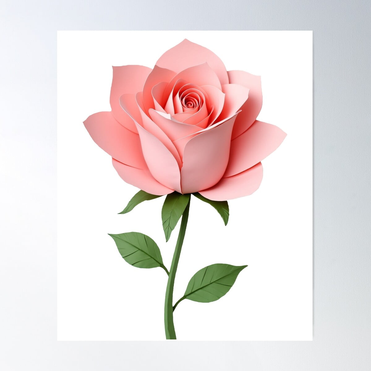 Beautiful Pink Rose Poster Wall Art, Modern Wall Decor For Living Room ...