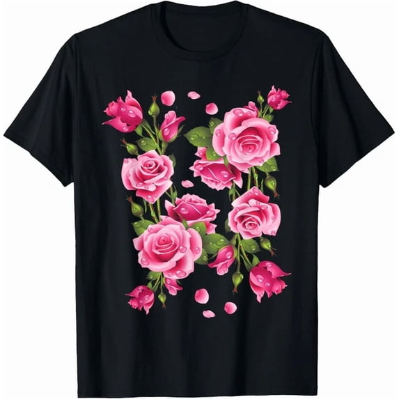 Beautiful Pink Roses Bouquet Graphic Designs T-Shirt - Walmart.com