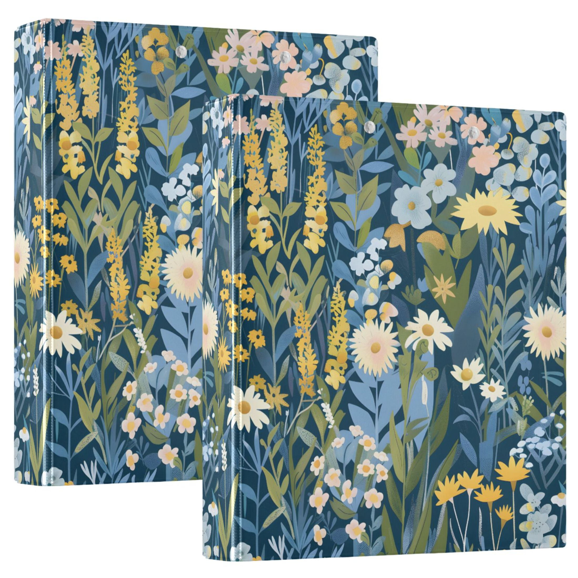 Beautiful Plant Floral Field Hardcover 3 Ring Binder 1.5” Round Rings ...
