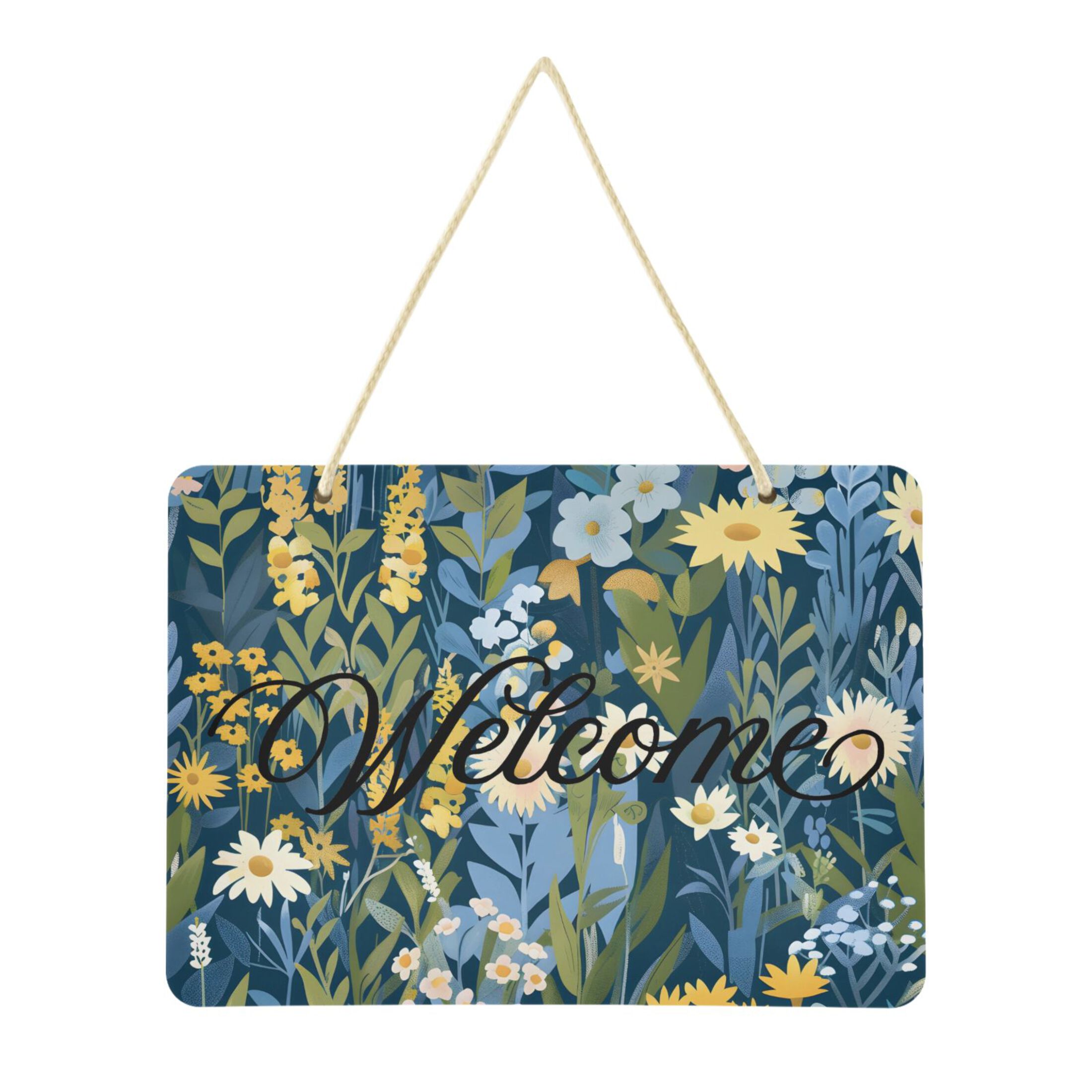 Beautiful Plant Floral Field Welcome Sign Front Door PVC 14x10 inch ...