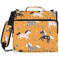 Beautiful Pony Pattern 3 Ring Binder Bag Zipper Binder Organizer with ...