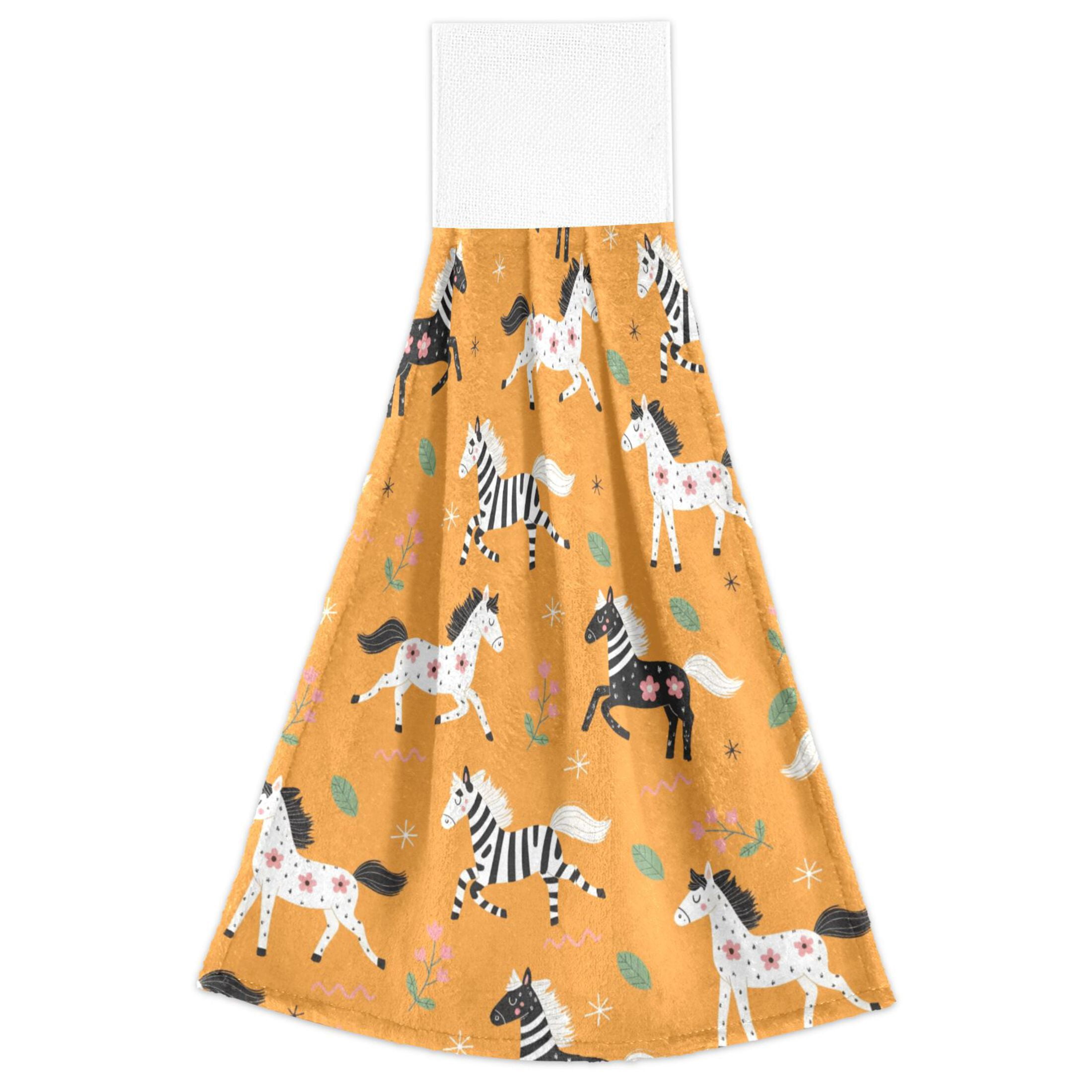 Beautiful Pony Pattern Hand Towels 2 Pack Quick Dry Velvet Soft with ...